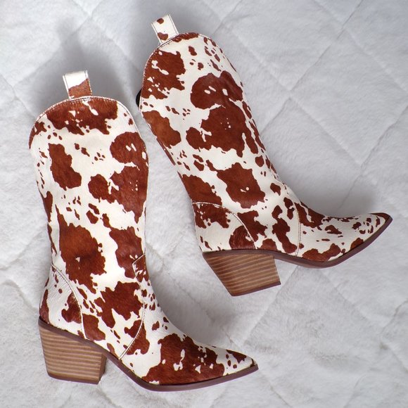 dingo | Shoes | Dingo Hair On Leather Cowgirl Boot Midcalf Cow Print ...